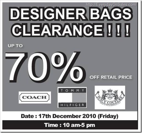Malaysia Everyday On Sales: Designer Bags Clearance @ Putrajaya